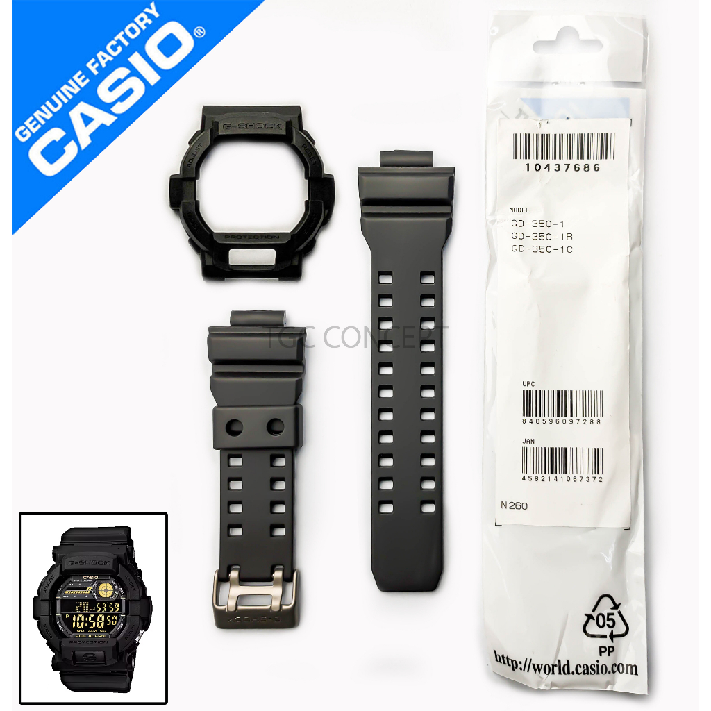 ORIGINAL BAND BEZEL REPLACEMENT PARTS FOR G-SHOCK WATCH GD-350-1B GD350-1B GD-350 GD-350GB ...