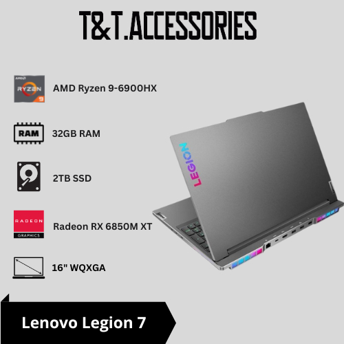 Lenovo Legion 7 Gen 7 Ryzen 9-6900HX 32GB 2TB Radeon RX 6850M XT 16 ...