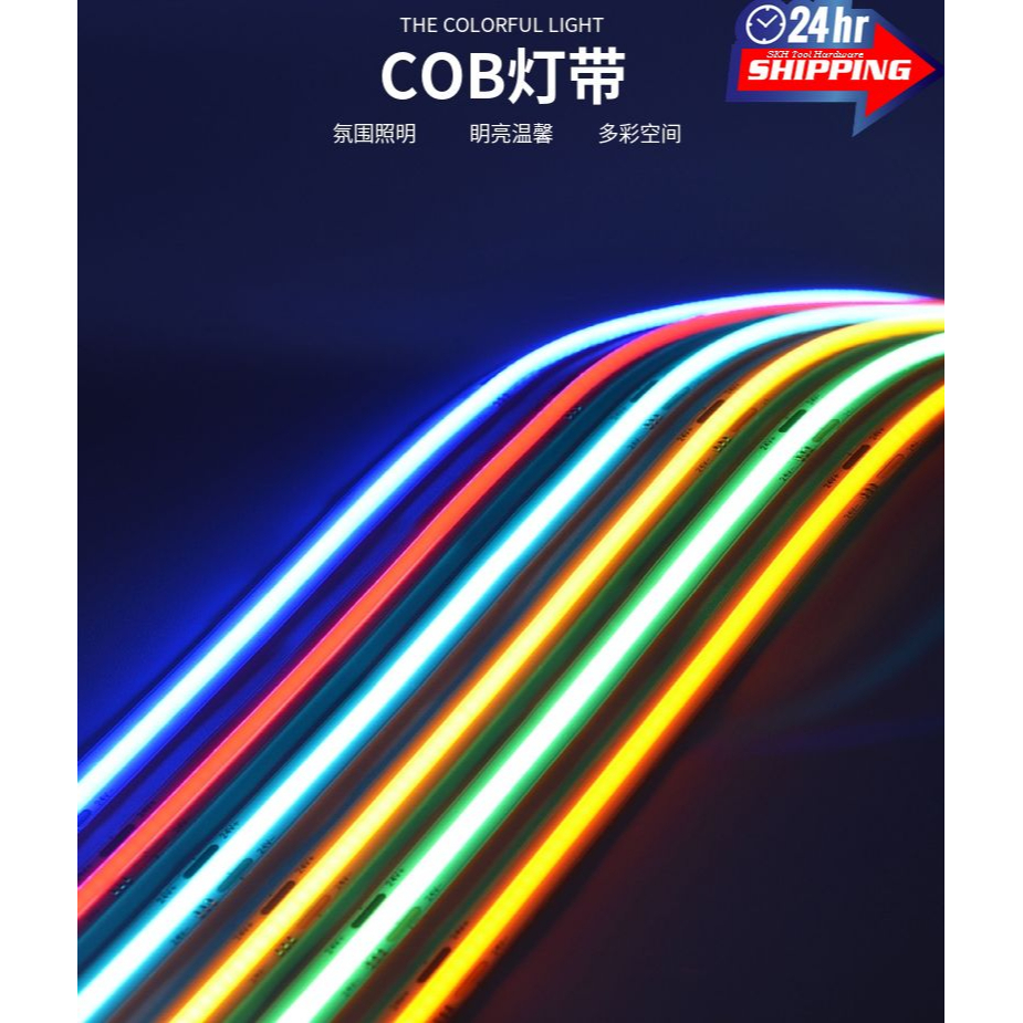 COB DIY Cabinet LED Strip Light 2835 DC 12v 24v 3000k 4000k 6000k COB ...