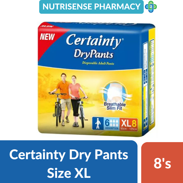 CERTAINTY ADULT DIAPERS DRYPANTS REGULAR (XL - 8'S) | Shopee Malaysia