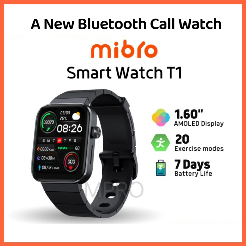 Xiaomi Mibro T1 Smartwatch Bluetooth Calling 1.6" AMOLED Display 20 Sport Mode Mibro Watch ...