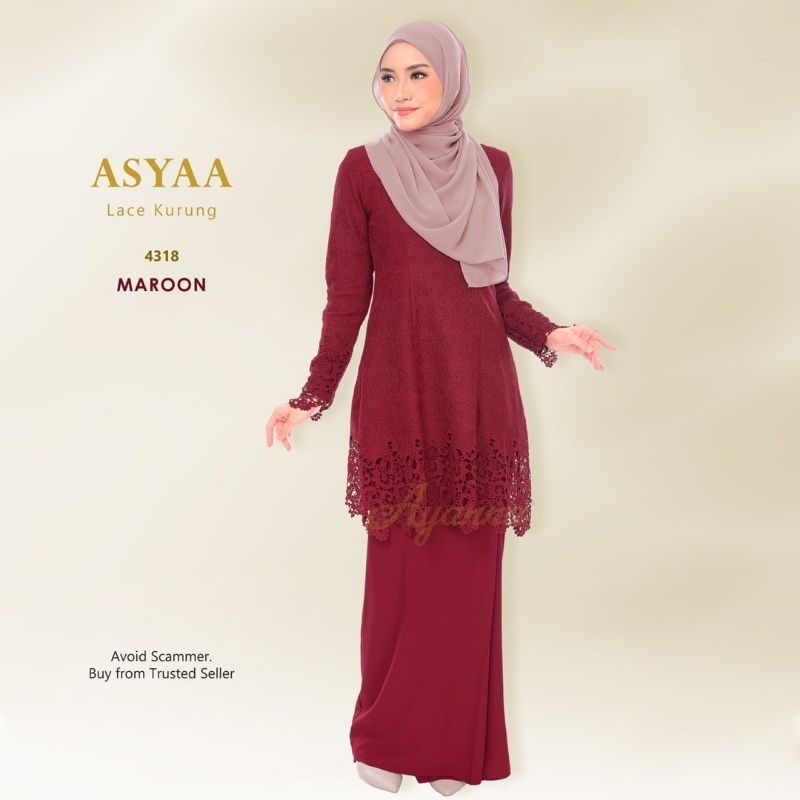 ASYAA SEDONDON FAMILY MAROON / READY STOCK / BAJU RAYA 2024 | Shopee ...