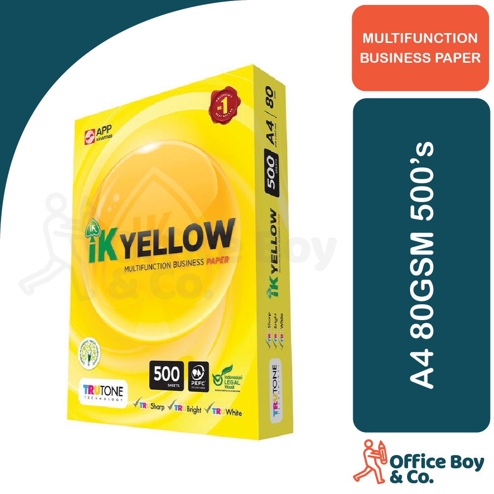 IK Yellow A4 Copier Paper (70gsm, 80gsm / 450's, 500's)(1 Ream) / A4 ...