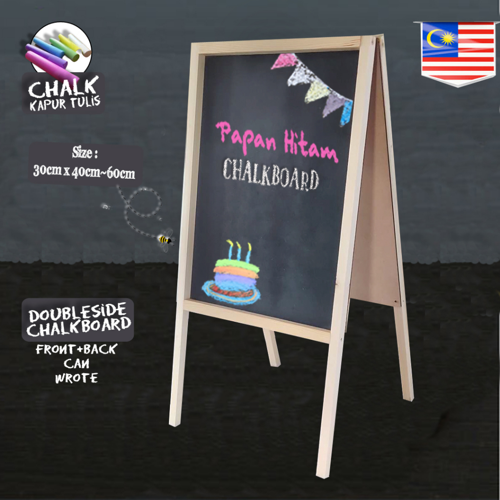 AA3 (30cm*40cm~60cm) CAFE MENU CHALKBOARD Papan Hitam Wood (Frame ...