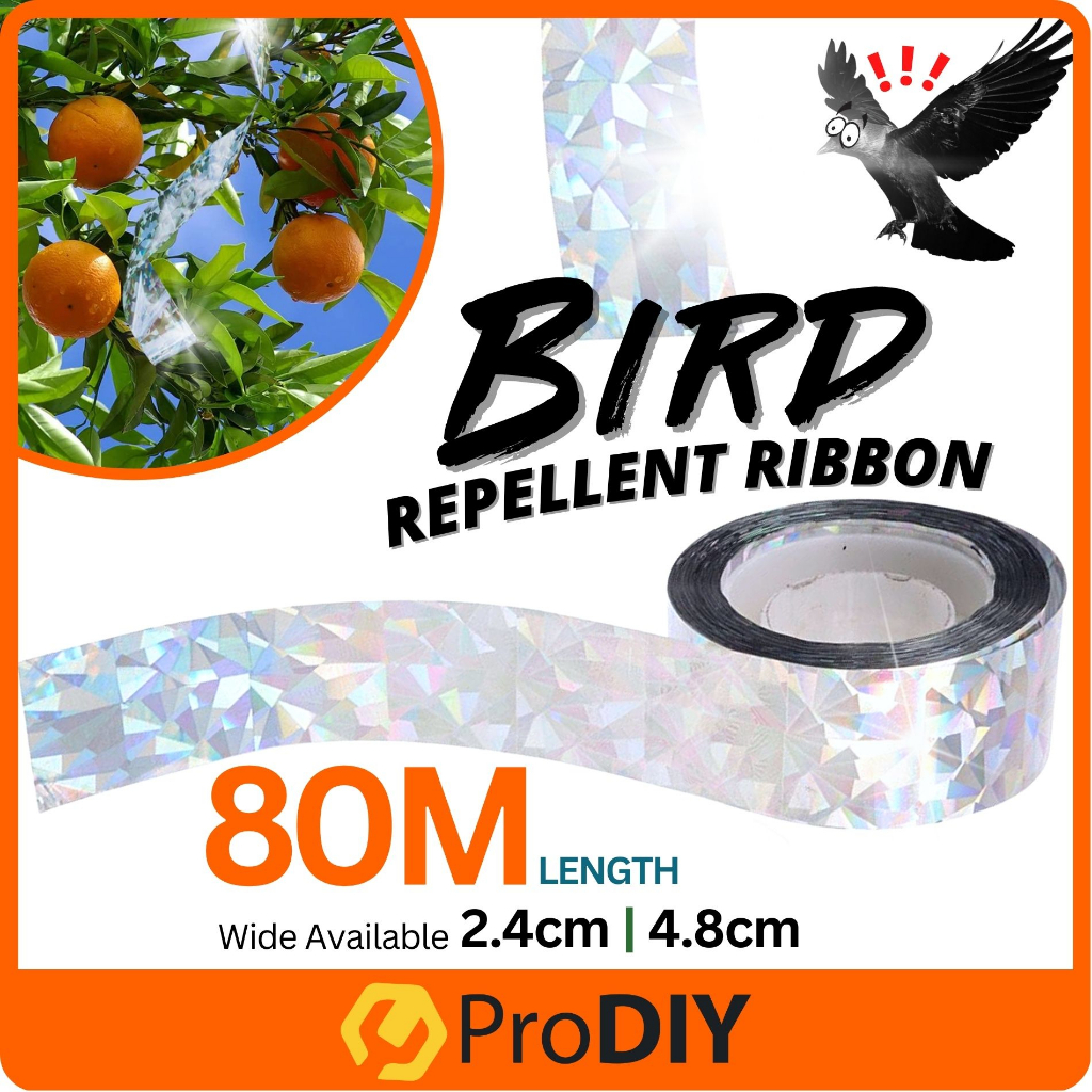 Bird Repellent Ribbon Laser Floral Reflective Bird Scare Ribbon Home ...