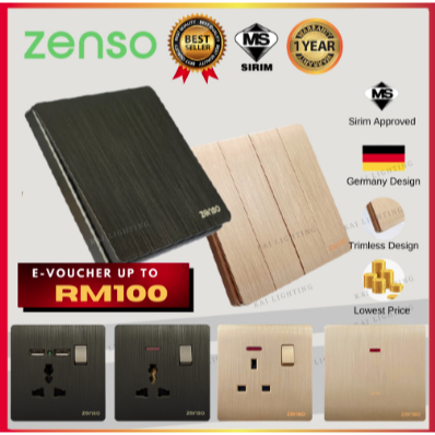 [Ready Stock] [Sirim] Zenso Grande (Gold) Switch / Switches & Socket ...