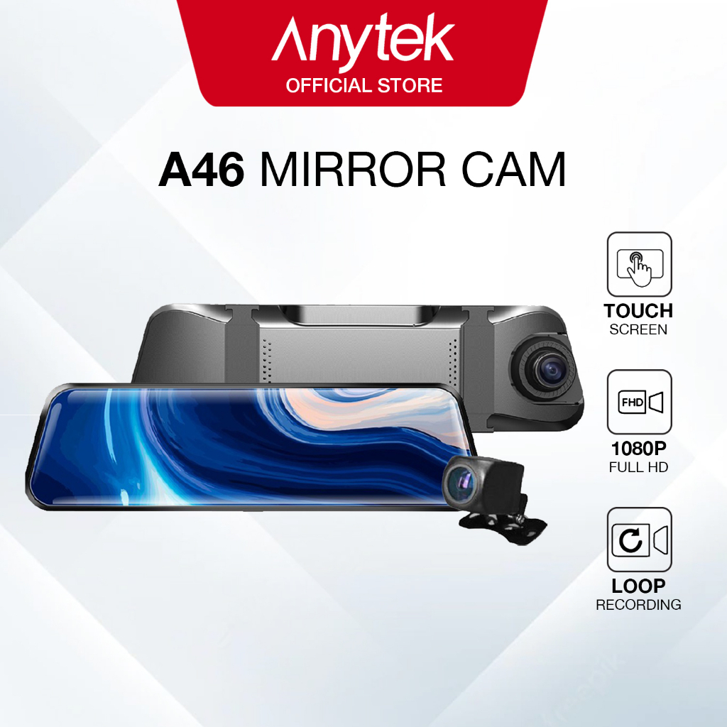 ANYTEK A46 Dash Cam Kereta Depan dan Belakang Kamera Belakang HD Cip ...