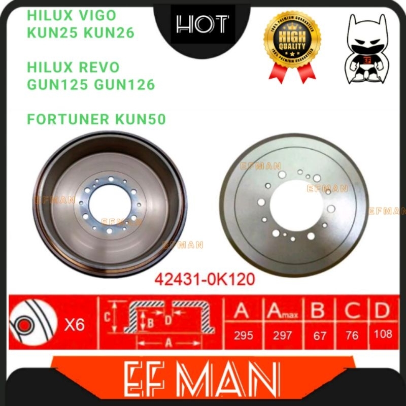 TOYOTA HILUX VIGO KUN25 KUN26 REVO GUN125 GUN126 FORTUNER GUN156 KUN50 ...