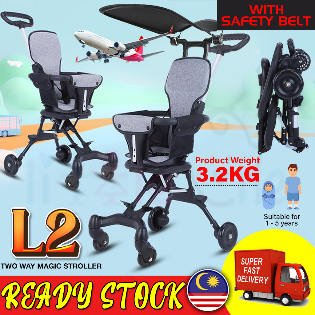 2 Way Magic Stroller (CANOPY TYPE) L1/L2 (WITH BOX) Magic Kids Stroller ...