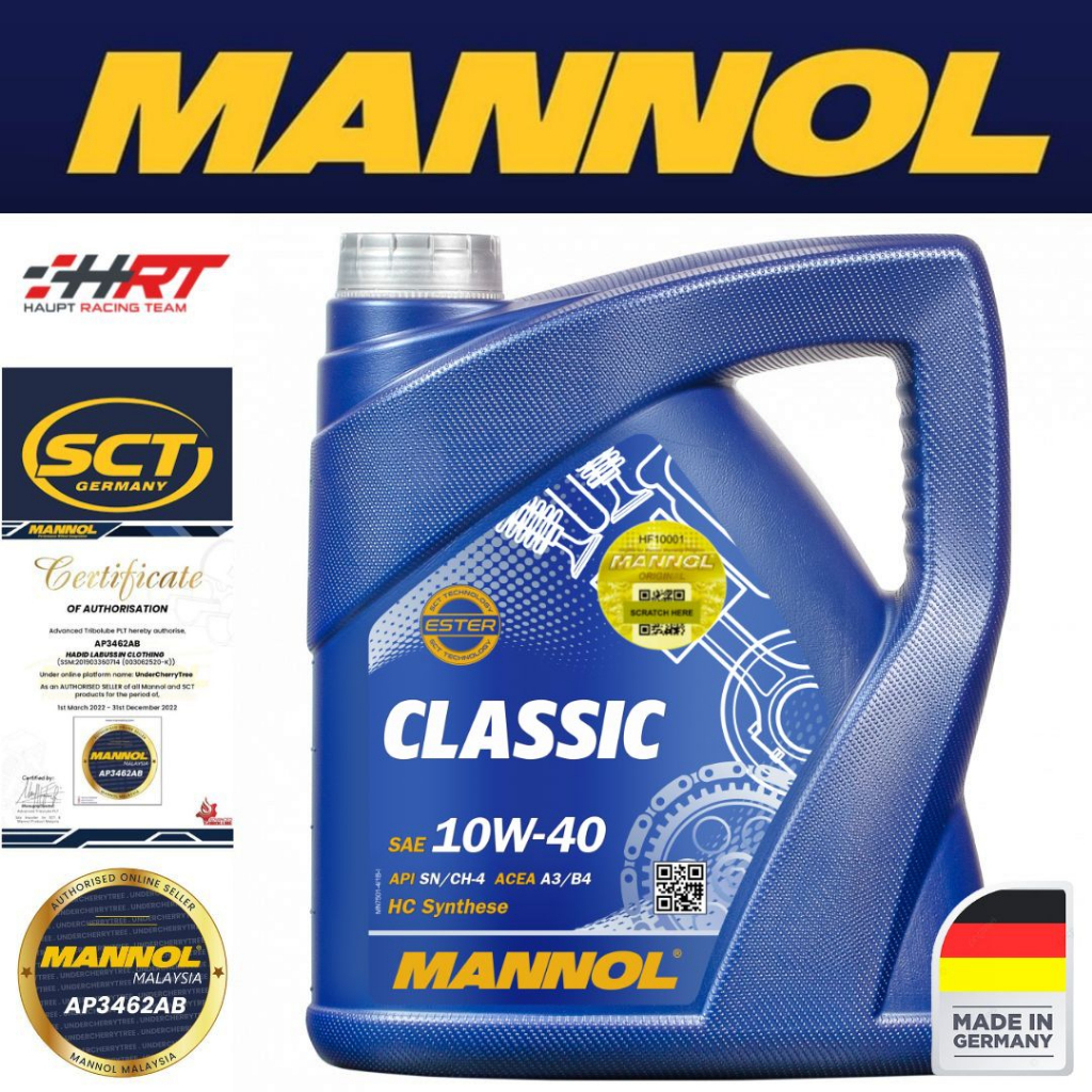 MANNOL Classic 10W40 MN7501 (Made in GERMANY) - 4L Synthetic Engine Oil ... MANNOL Classic 10W40 MN7501 (Made in GERMANY) - 4L Synthetic Engine Oil ...