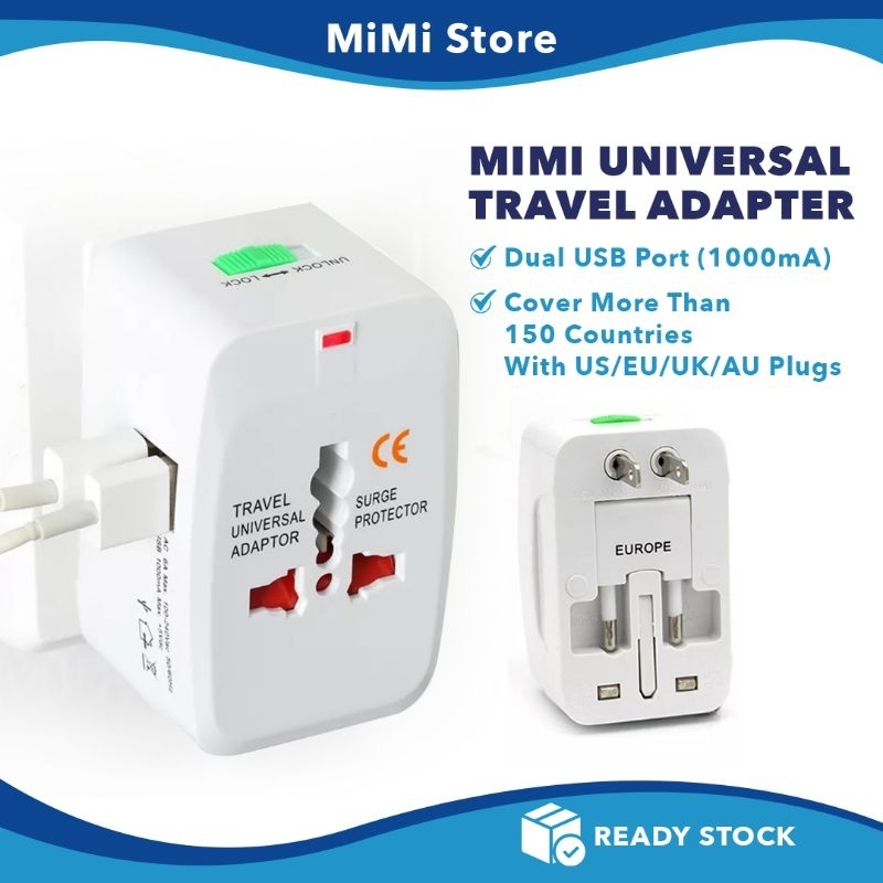 MiMi Universal Travel Adapter Plug All In One International Travel Adaptor Plug Socket For CN/EU ...