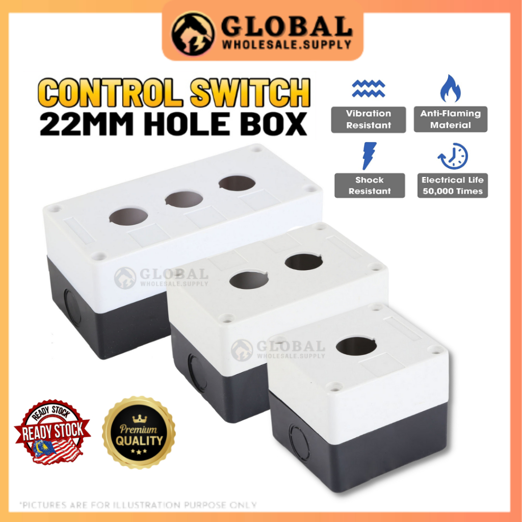 [READY STOCK] GLOBAL PRO 1/ 2/ 3 Way 22mm Waterproof Push Button Switch ...