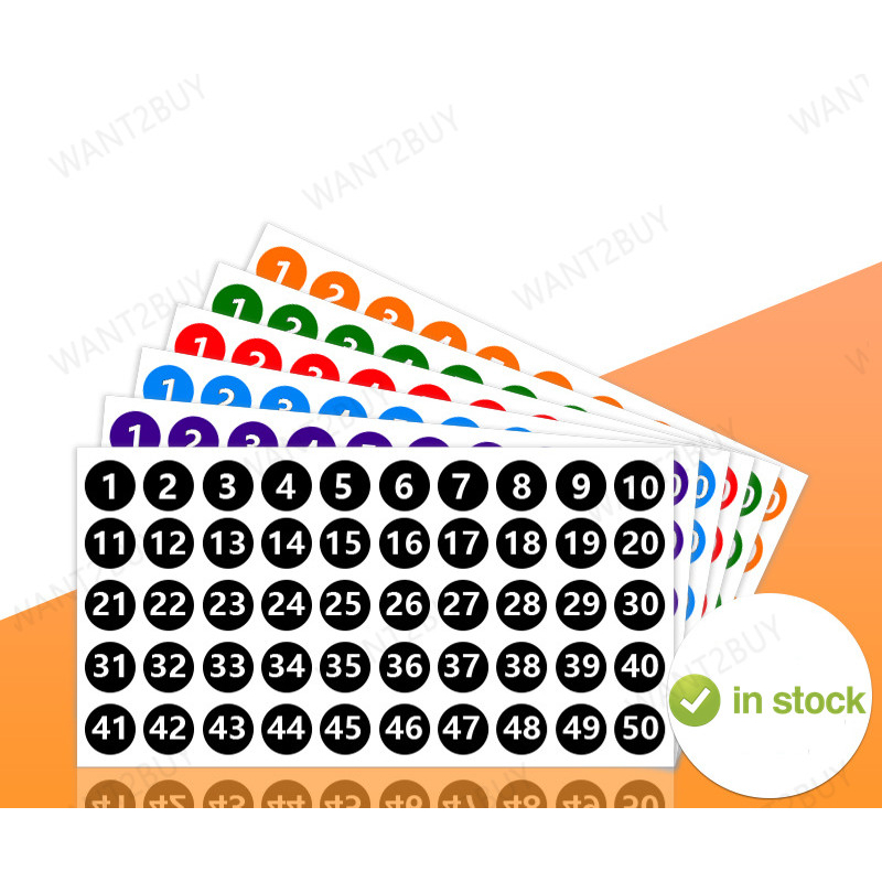 🇲🇾 2.5cm 1-200 Waterproof Large Size Number Flow Sticker Stick Label ...