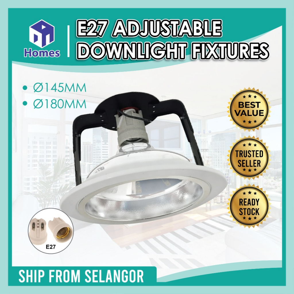 Adjustable Downlight Casing 4inch 6inch Down light Fitting E27 White ...