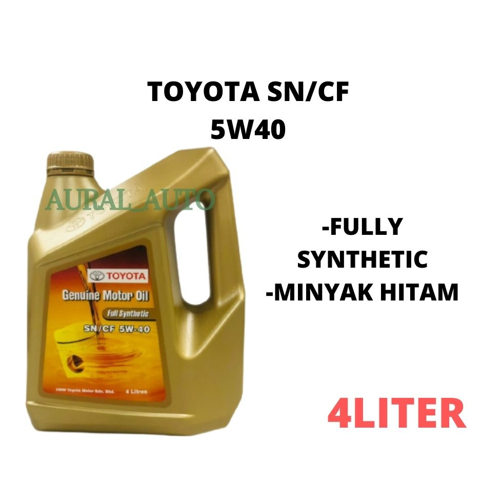 Toyota 5W40 Fully Synthetic 4Liter Minyak Hitam Minyak Enjin Engine Oil For Toyota Gasoline And ...