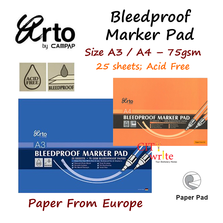 Size A3 A4 75gsm Art Marker Pen Drawing Pad No-Ink Through Paper ...