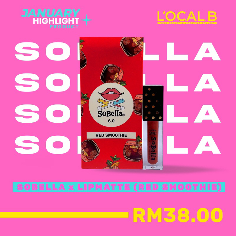 SOBELLA X LIPMATTE ( RED SMOOTHIE ) | Shopee Malaysia