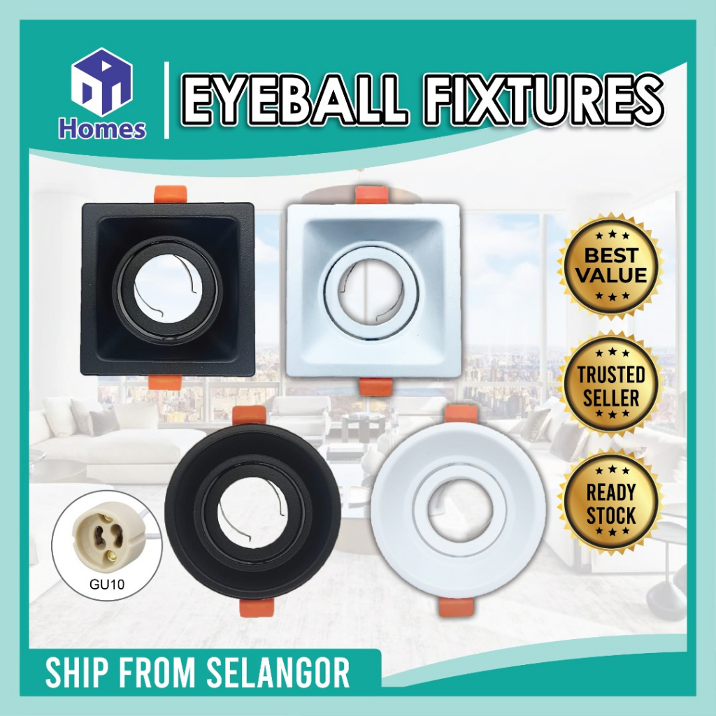 Anti Glare Eyeball Casing Steel Metal GU10 Holder Recessed Eyeball ...