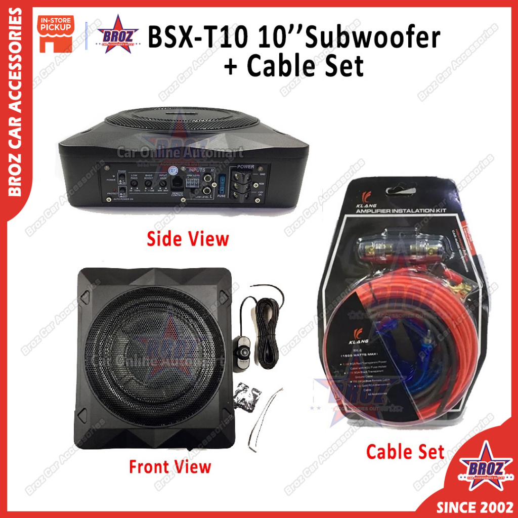 BSX-T10 Powered Active Subwoofer 10inch / 8'' / 6X8 " Amplified Sub ...