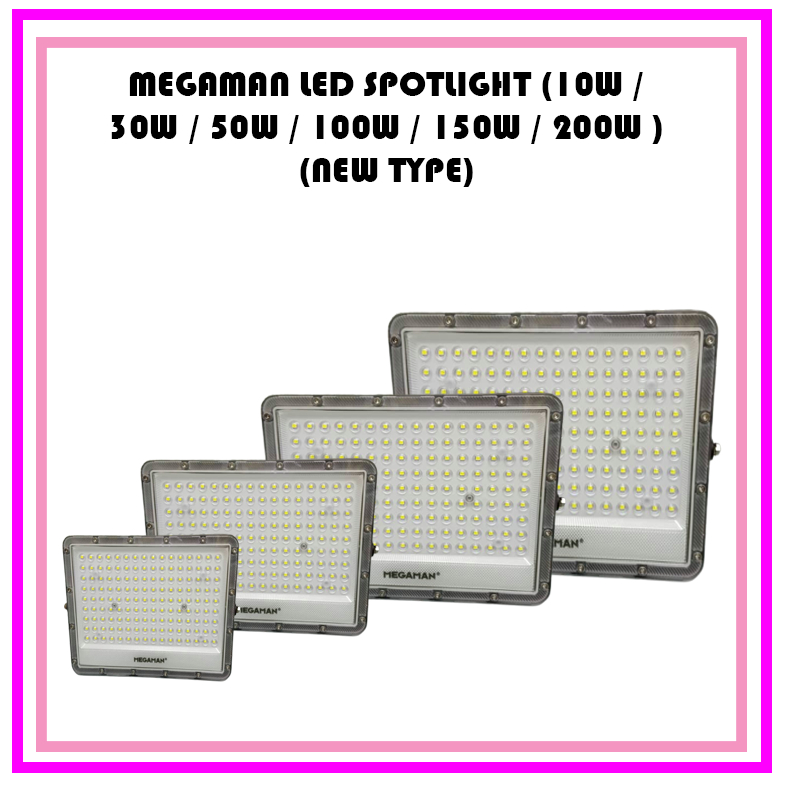 Megaman 10w / 30w / 50w / 100w / 150w / 200w LED Spotlight (New Version ...