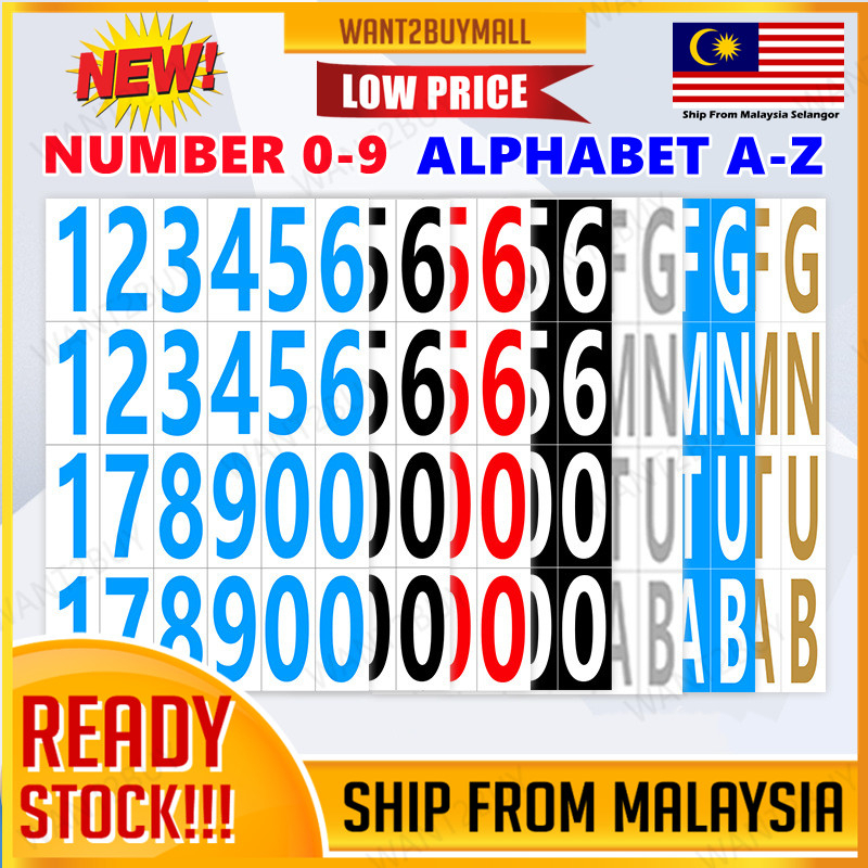 DIY A-Z 0-9 Letter Number Alphabet Sticker Wedding Birthday Festival ...