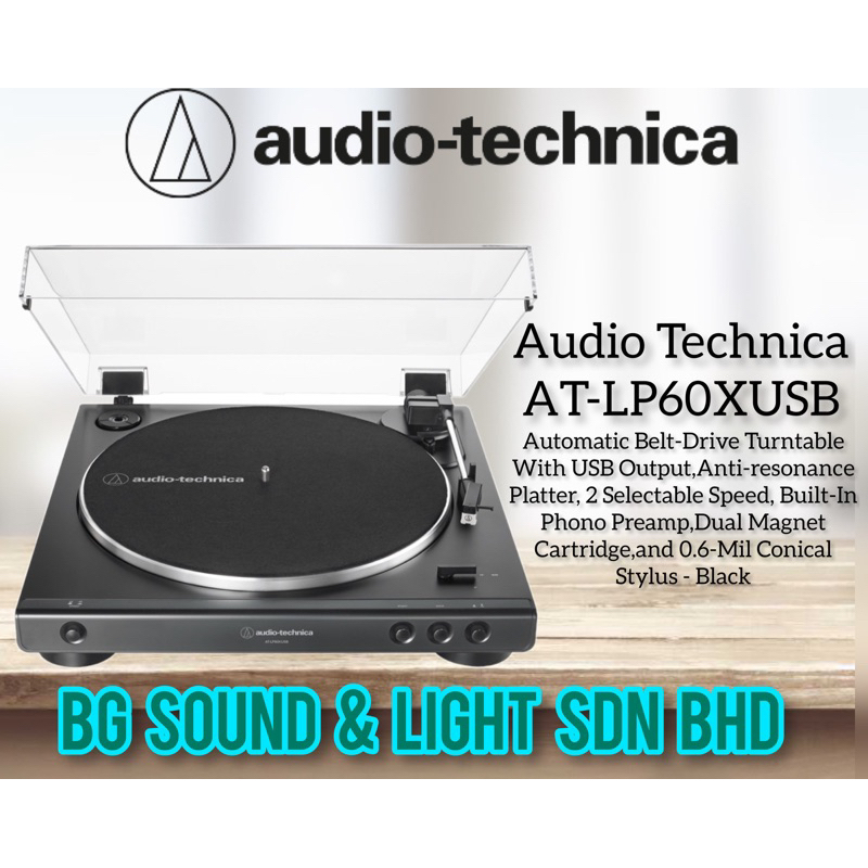 Audio Technica AT-LP60XUSB Belt-Drive Turntable with USB - Black / Gun ...