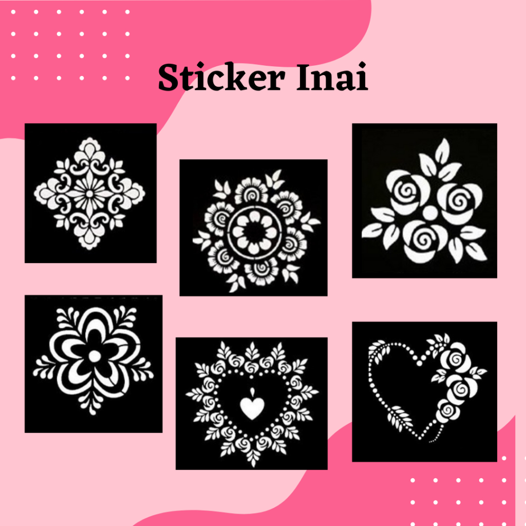 1 Keping Sticker Inai Murah Stiker Stencil Henna Viral Small Design ...