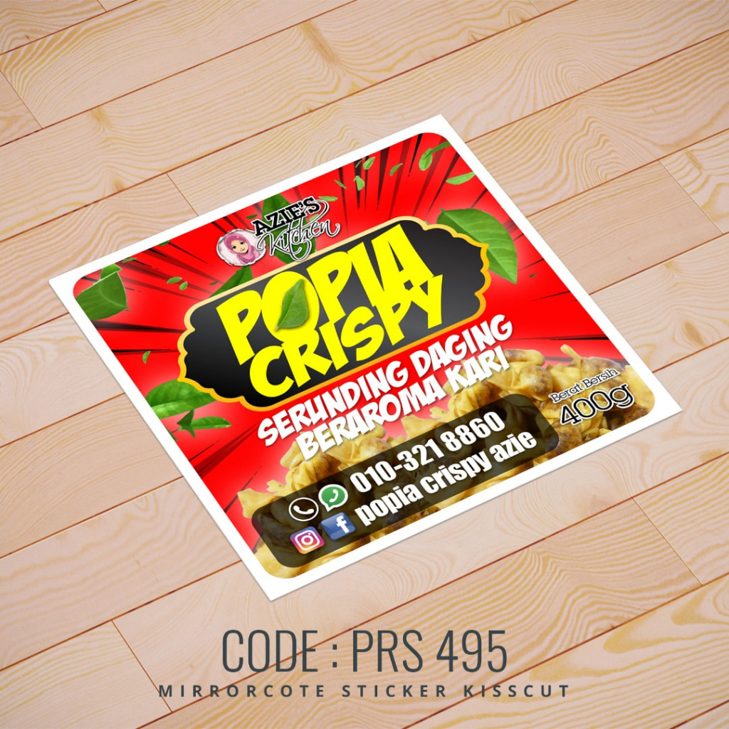 Stiker Makanan Popia Simpul Serunding dan Popia Chesee | Shopee Malaysia