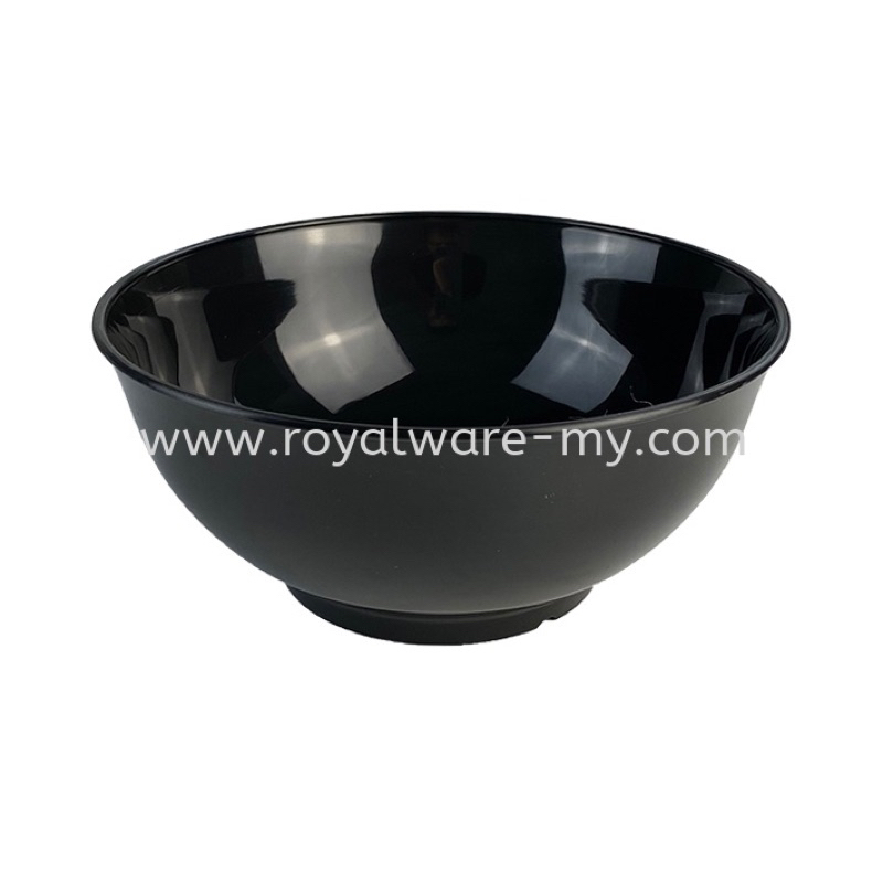 Black AS Plastic Round Rice Bowl Soup Bowl (3.5”~7”) Curry Bowl Noodle ...