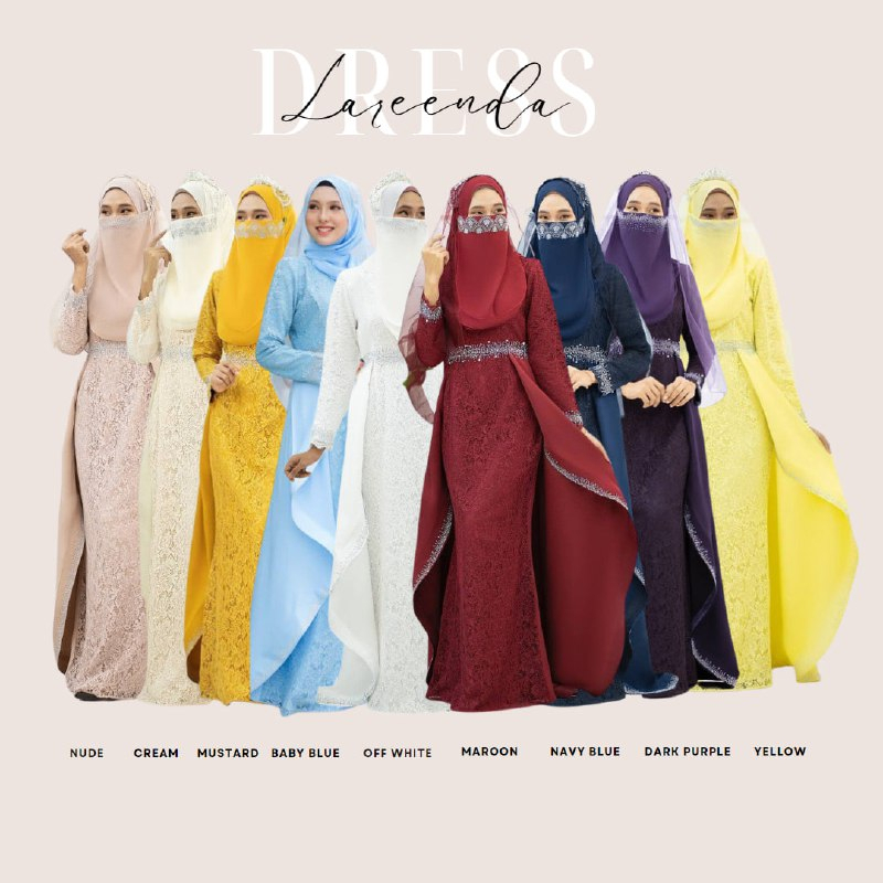 MOFF Bridal Set BAJU DRESS Lareenda PLUSSIZE IN 9 COLOUR | Nikah l ...