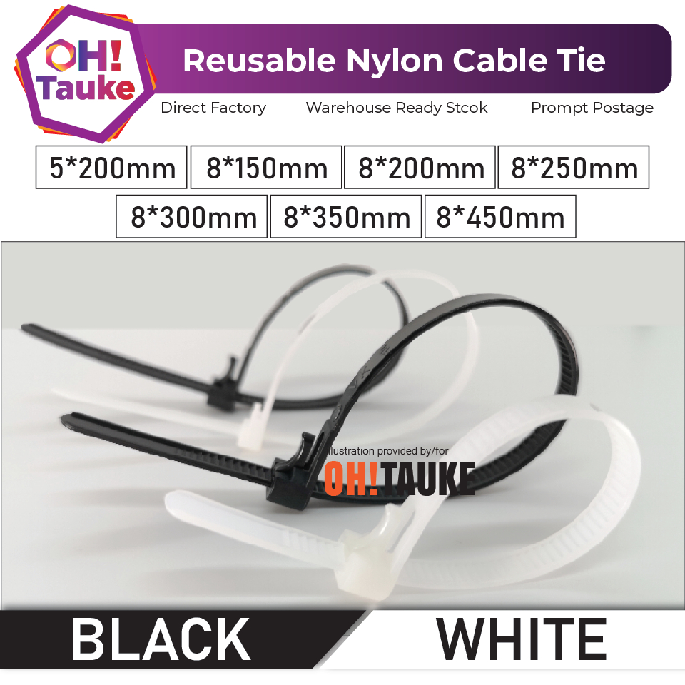 Pengikat Kabel Guna Semula Reusable Adjustable Releasable Cable Tie ...