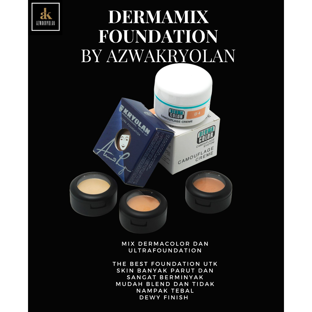 Dermamix Foundation (Mix Dermacolor + Ultra) Full Coverage, Glowing dan ...