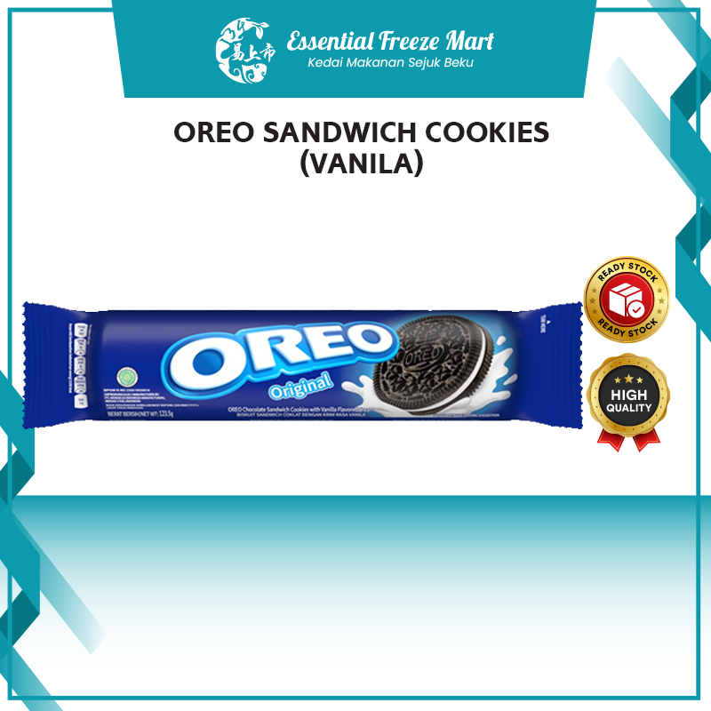 OREO Sandwich Cookies 133g (Vanila) - Original OREO Cream Biscuit Snack ...
