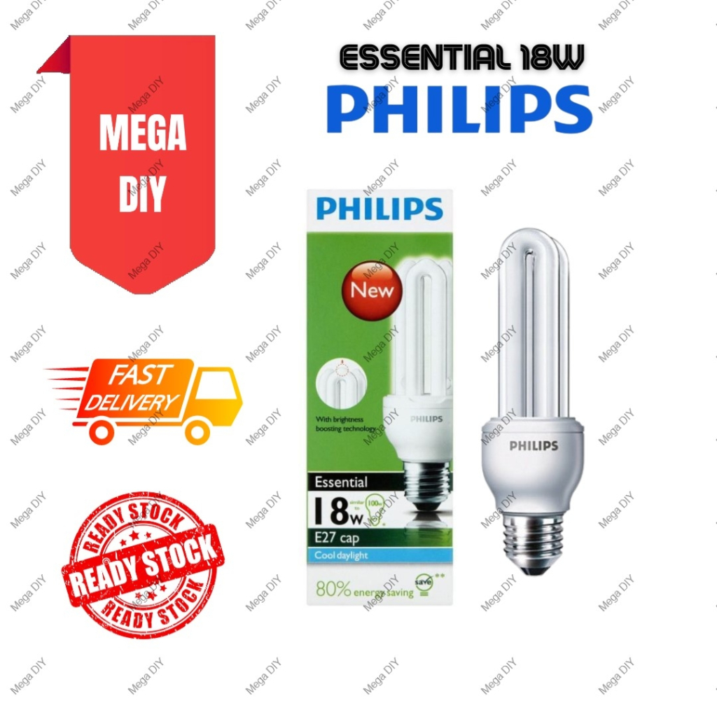 Philips 18W Essential Light Bulb PLCE Daylight Energy Saver | Shopee Malaysia