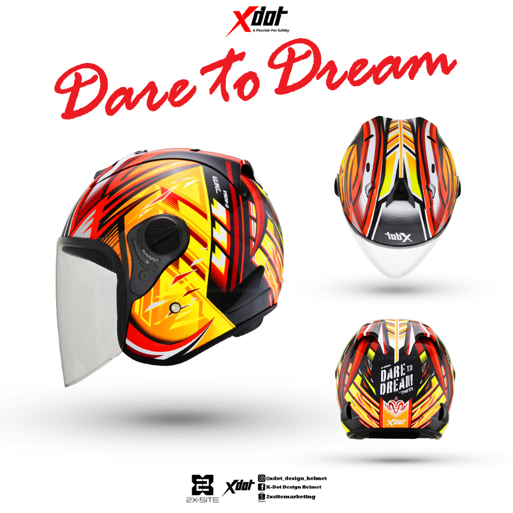 XDot Open Face Helmet G626A/ Motorcycle helmet / topi keledar / helmet ...