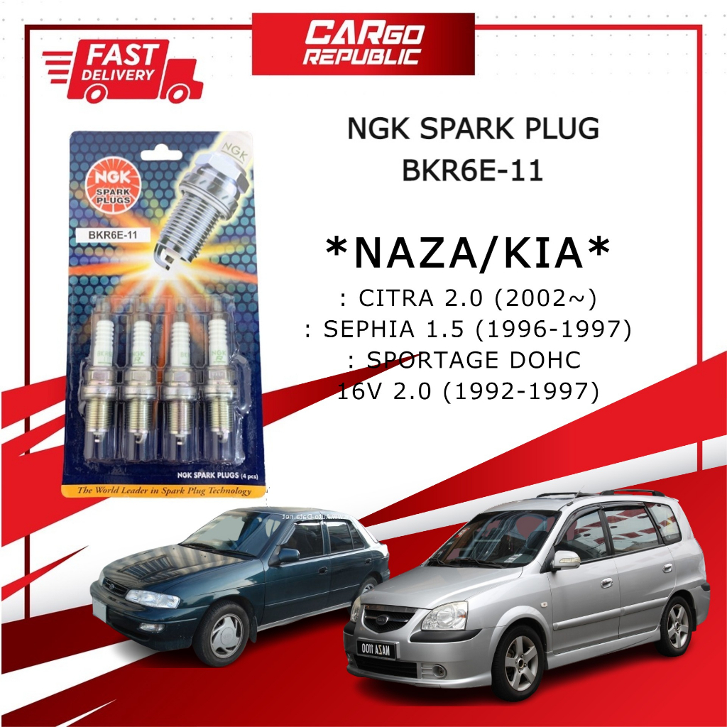 Naza Kia Sephia 1.5 , Citra 2.0 , Sportage DOHC 16V 2.0 (BKR6E-11) Ngk ...