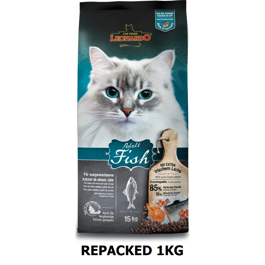 (ORIGINAL REPACKED 1KG) LEONARDO CAT FOOD (ADULT FISH) | Shopee Malaysia