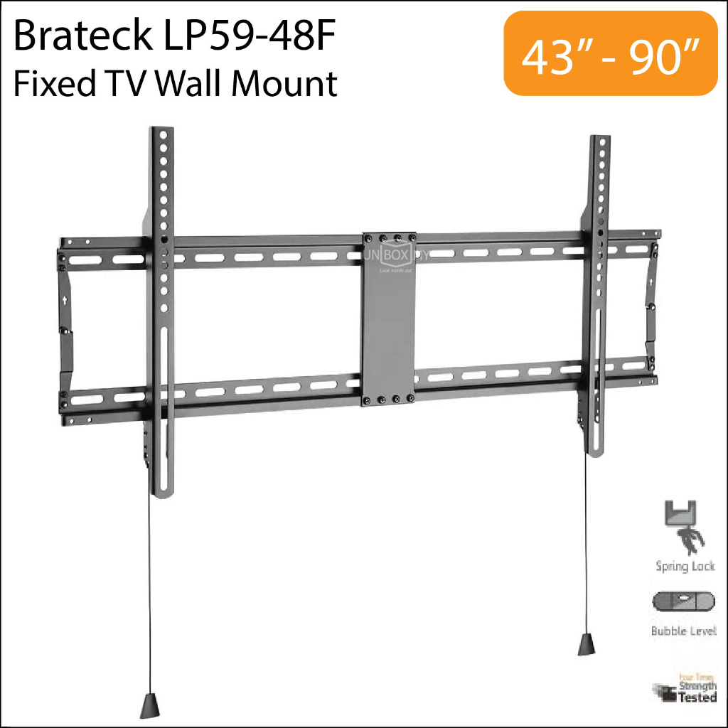 LP59-48F Fixed Large TV Wall Mount 43" - 90" Slim Low Profile 49 55 65 ...