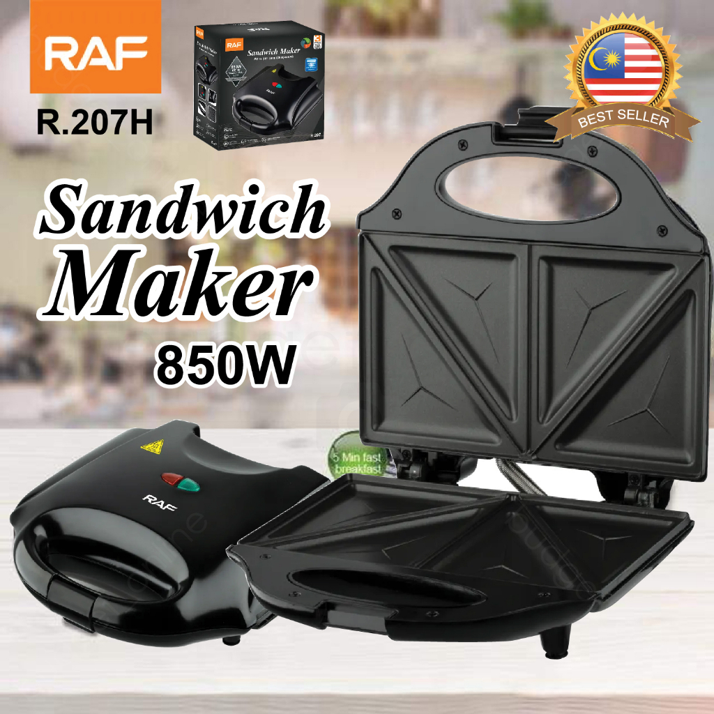 RAF Sandwich Maker Panini Press Toaster 850W Non Stick Coated Double ...