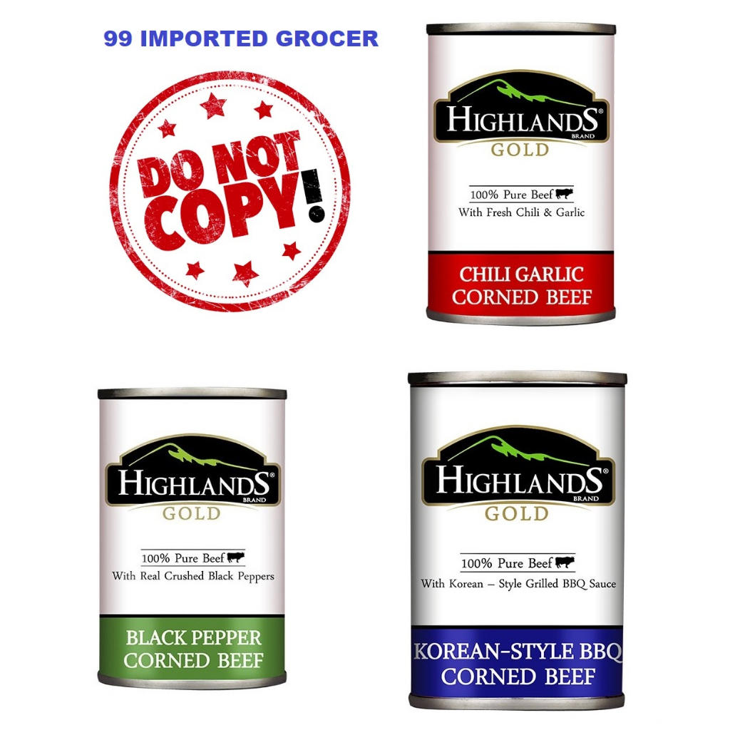 Highlands Gold Korean Black Pepper Chili Garlic Corned Beef 150g. | Shopee Malaysia