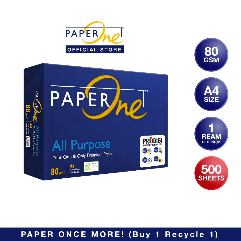 PaperOne A4 All Purpose 80gsm 500 Sheets | Shopee Malaysia