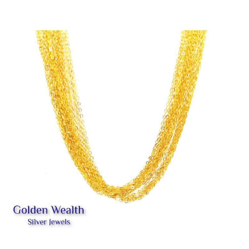 🔥Golden Wealth Silver Chain *Rantai Leher Kecil | Shopee Malaysia