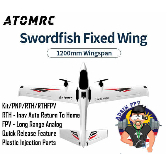 Atomrc Swordfish Fixed Wing Kit PNP RTH FPV Std or Custom with Inav ...