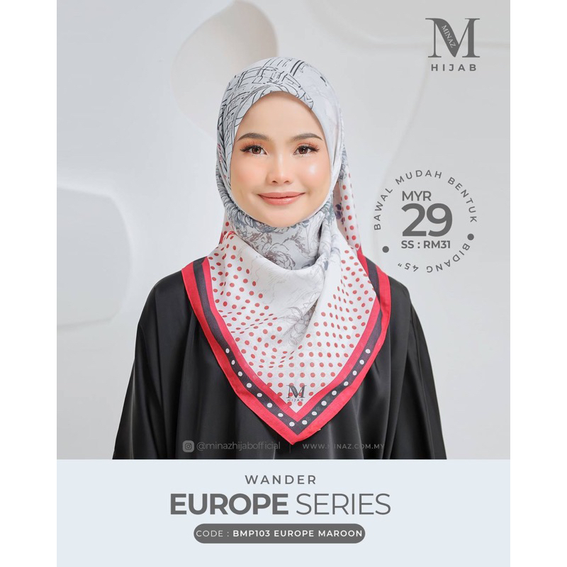 MINAZ HIJAB WANDER SERIES EUROPE | Shopee Malaysia