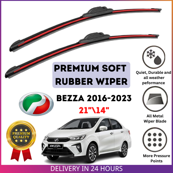 PERODUA BEZZA 2016-2023 PREMIUM SOFT RUBBER WIPER BLADE (2PCS/SET ...