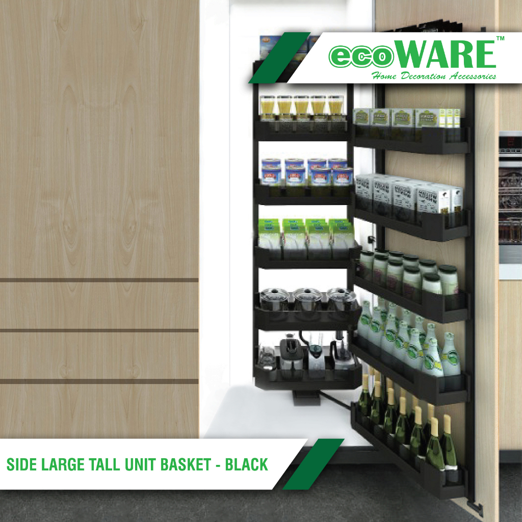 ecoWARE Side Large Tall Unit Basket - Black Box Basket Series | Shopee ...