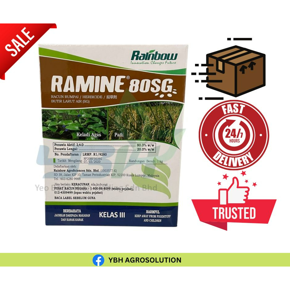 1KG RAMINE 80SG 2,4-D 80% Racun Rumput Padi Racun Rumput Padi Rumpai ...