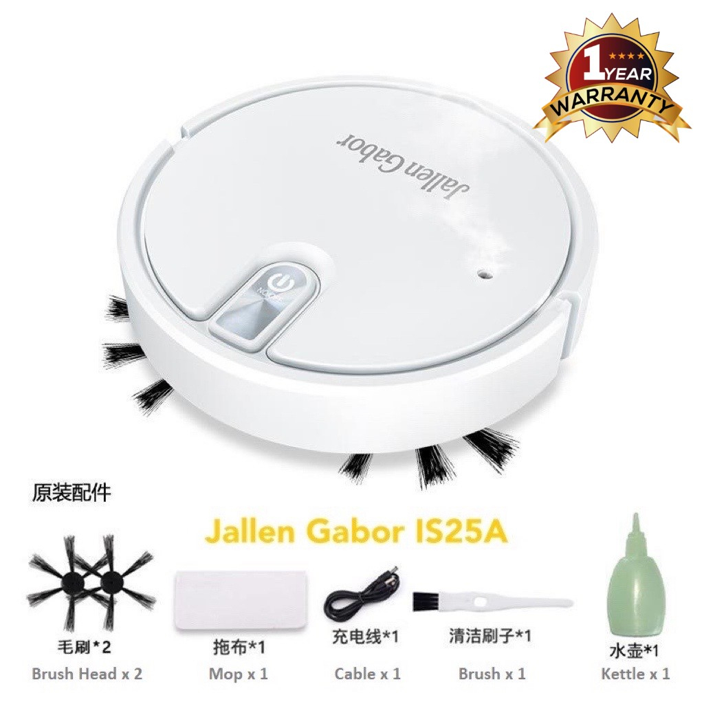 Jallen Gabor Robot Vacuum IS25 (3in1) / IS25A (5in1) Intelligent Vacuum Cleaner Smart Sweep Mop ...