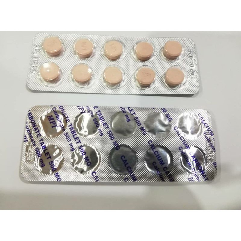 MPI Calcium Carbonate 500mg 10's 1 STRIP (EXP: August 2027) | Shopee ...