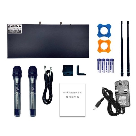 EZITECH UR-68 UHF DUAL CHANNEL WIRELESS HANDHELD MICROPHONE | Shopee Malaysia